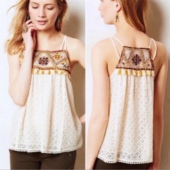 HD in Paris | Tops | Anthropologie Hd In Paris Tikal Embroidered Tassel ...